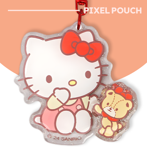 Sanrio Official | 🎀 HELLO KITTY SPINNER KEYRING – PIXEL POUCH